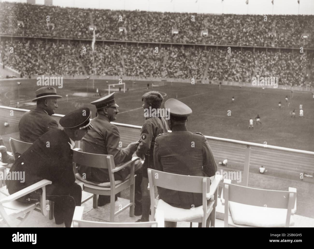 Adolf Hitler in the viewing stands of the 1936 Olympics in Berlin. The ...