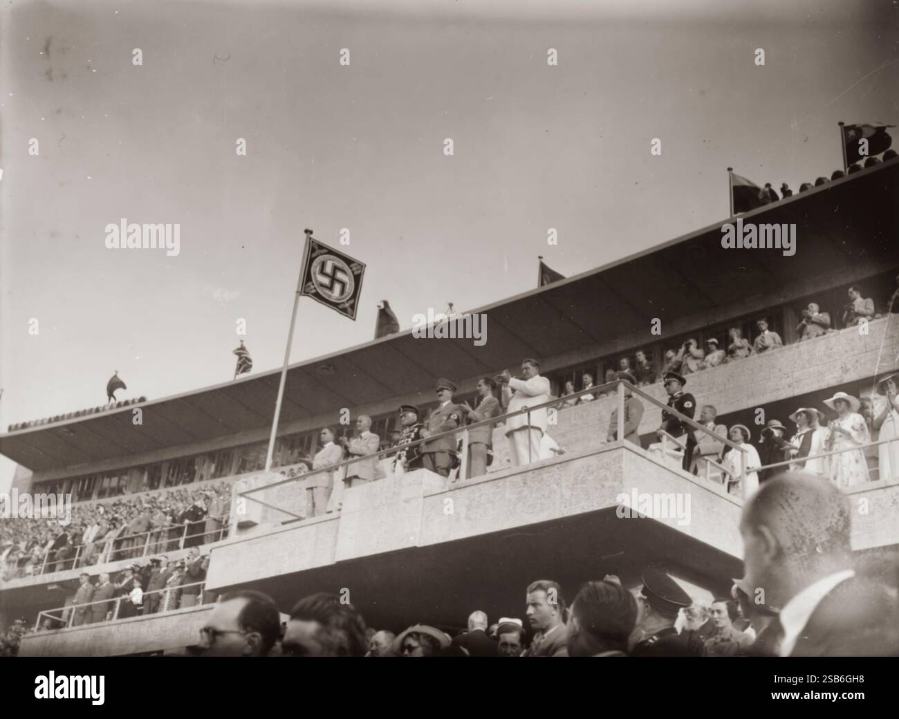 Adolf Hitler in the viewing stands of the 1936 Olympics in Berlin. The ...