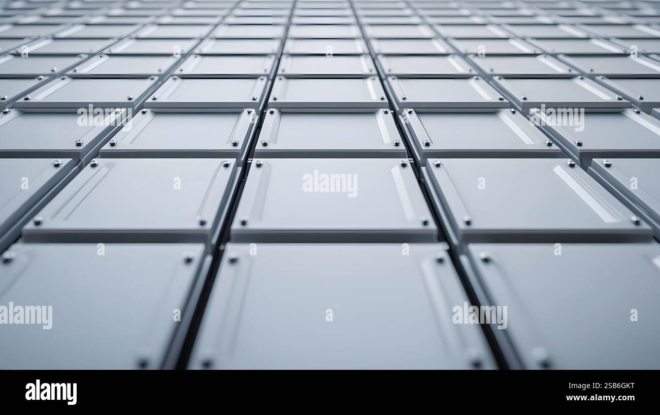 3D depicting a grid arrangement of geometric cargo containers ...