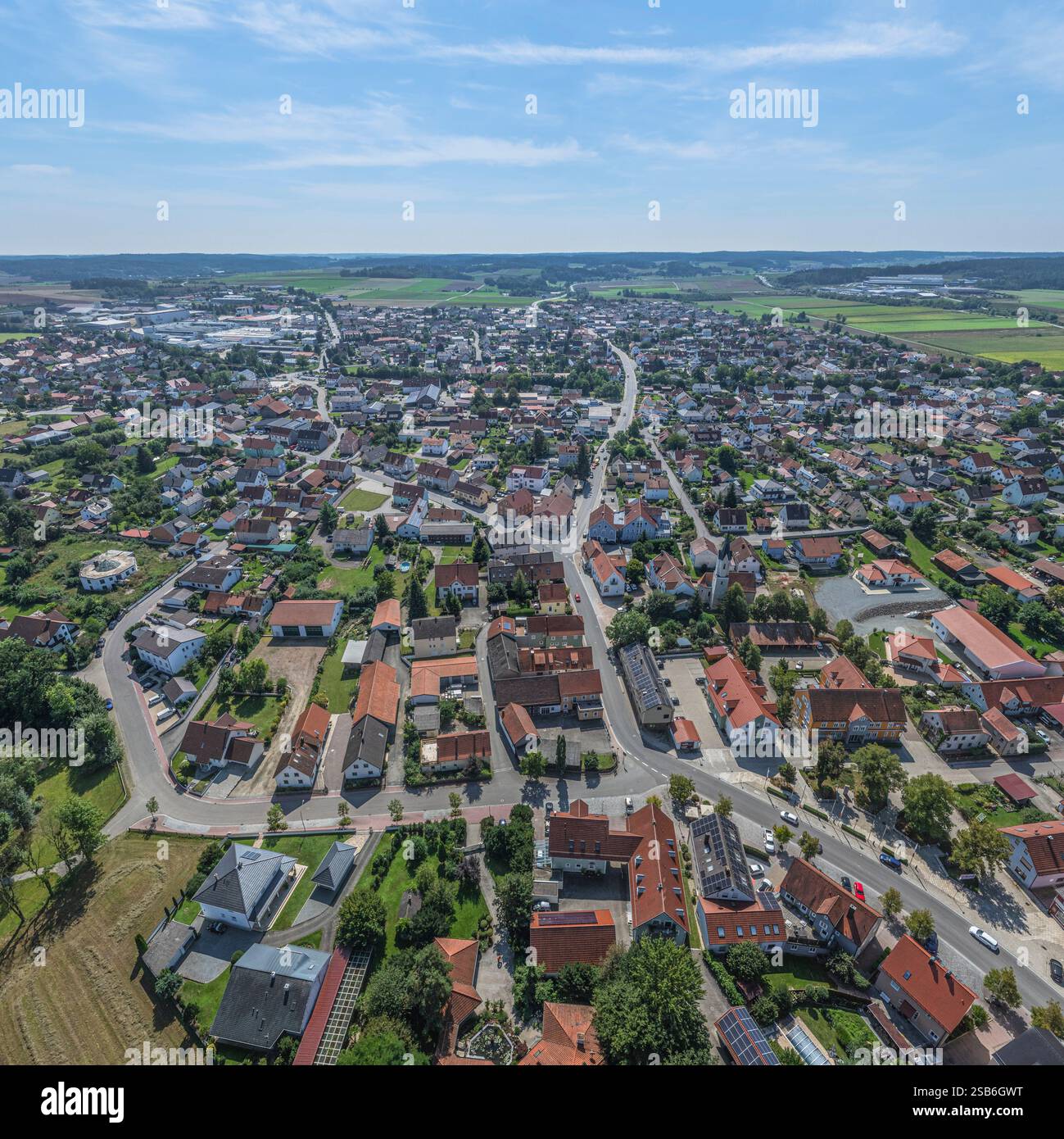The market village of Schierling south of Regenburg in the valley of ...