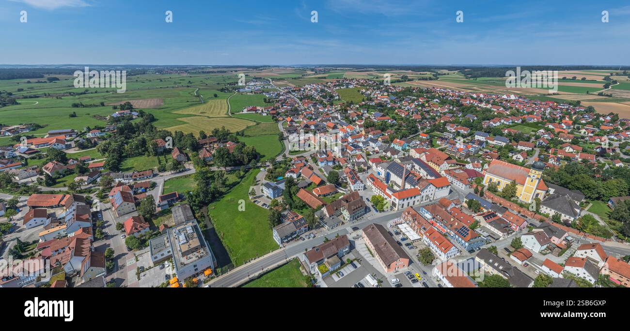 The market village of Schierling south of Regenburg in the valley of ...