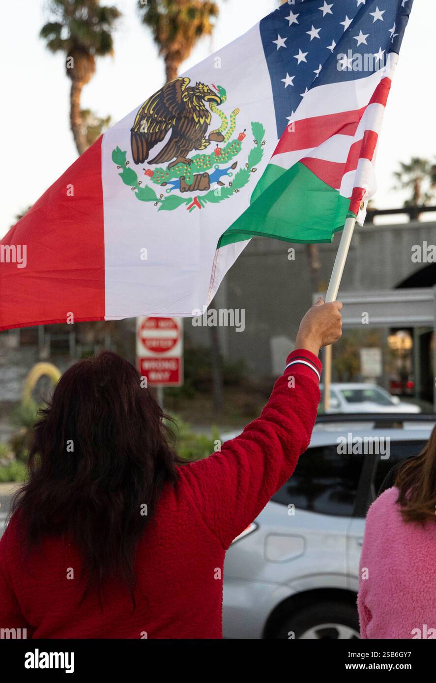 Santa Barbara, USA. 31st Jan, 2025. CA: Santa Barbara Protesters gather ...