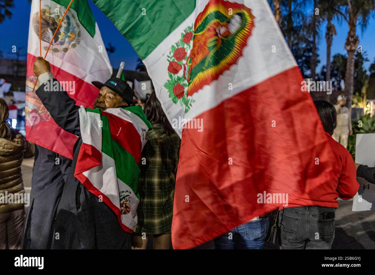 Santa Barbara, USA. 31st Jan, 2025. CA: Santa Barbara Protesters gather ...