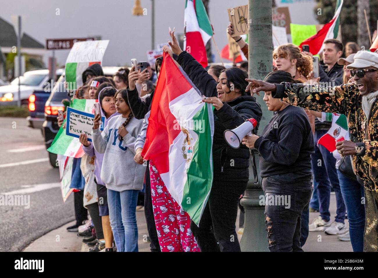 Santa Barbara, USA. 31st Jan, 2025. CA: Santa Barbara Protesters gather ...