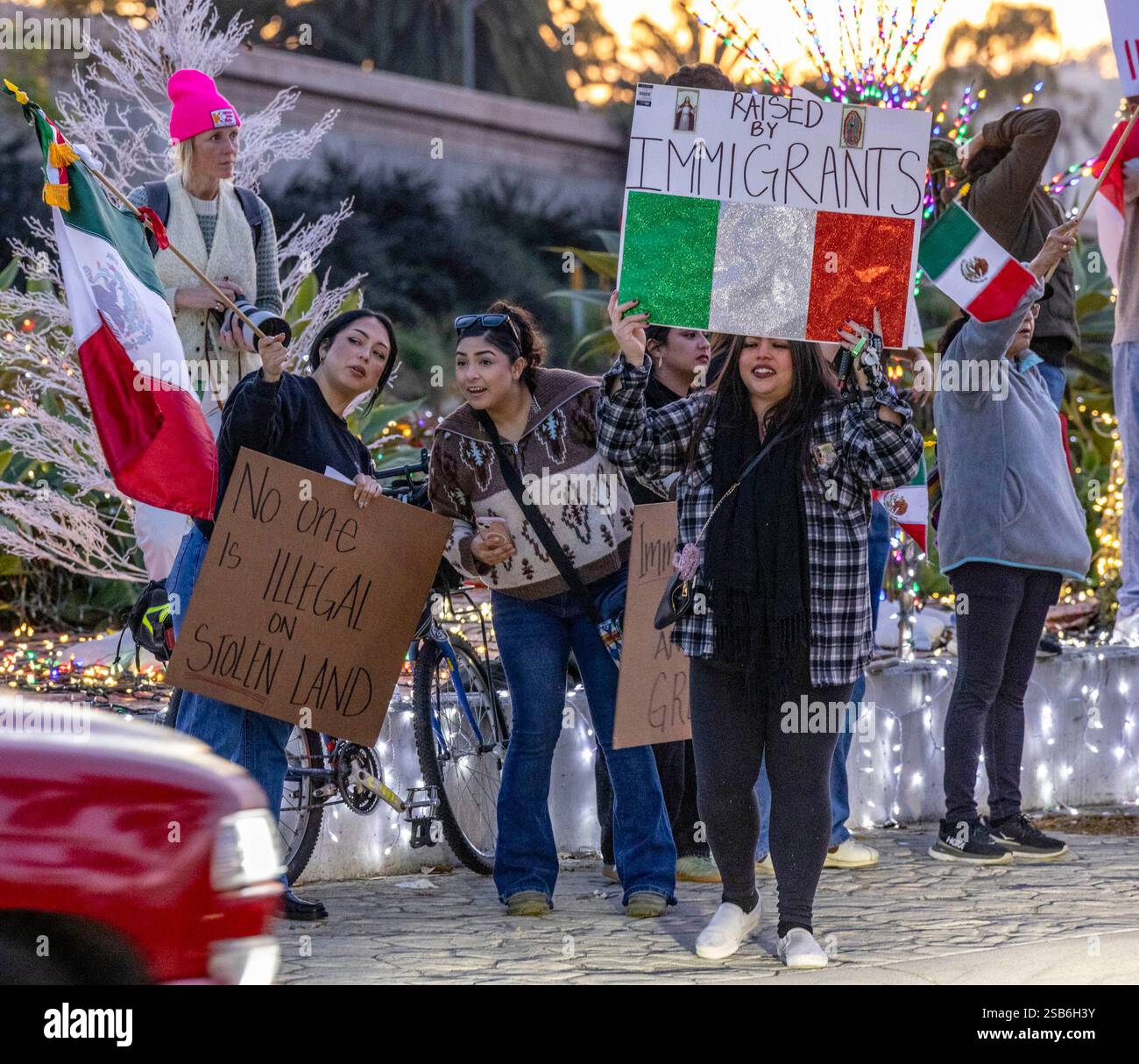 Santa Barbara, USA. 31st Jan, 2025. CA: Santa Barbara Protesters gather ...