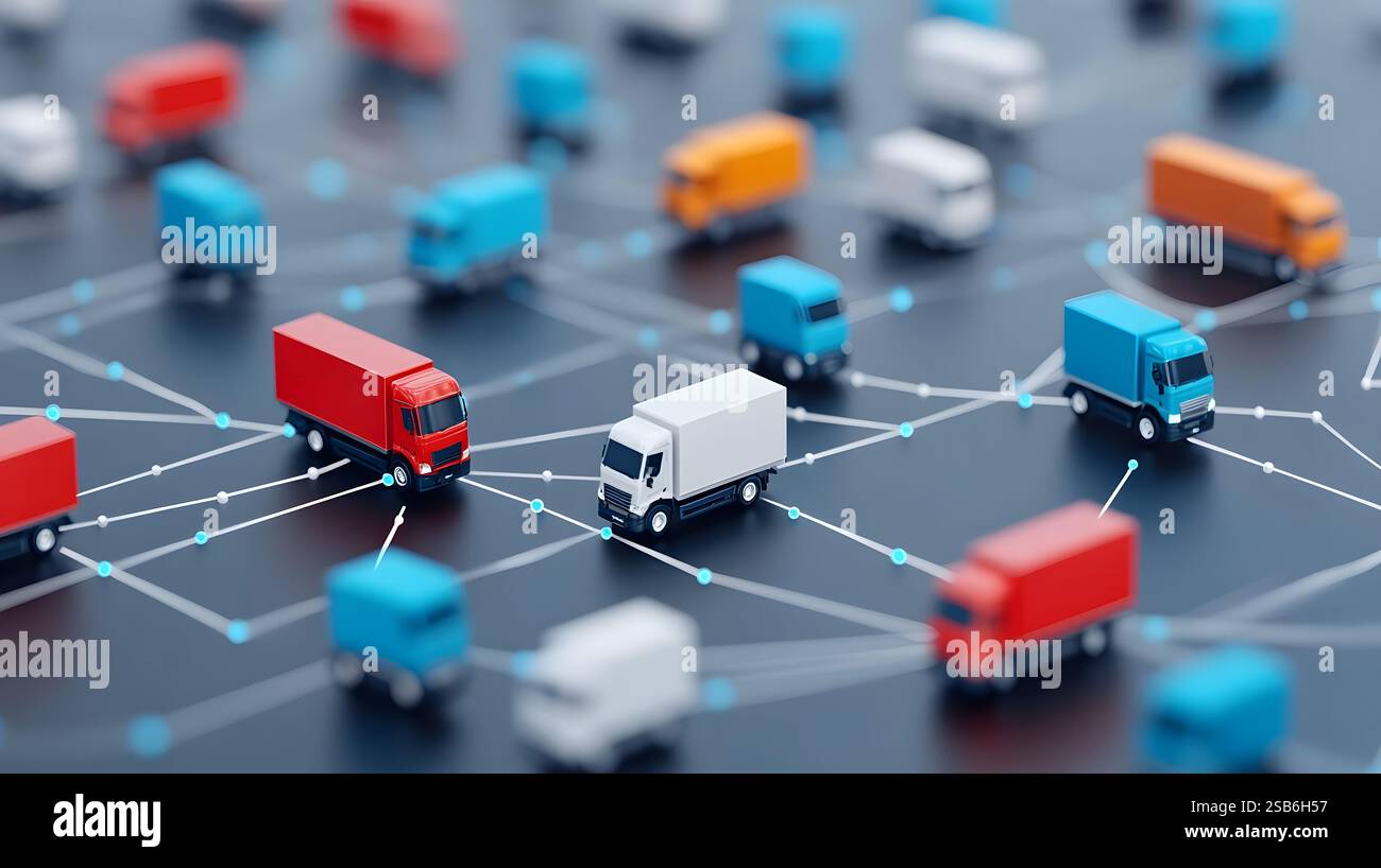 Interconnected nodes and pathways representing a modern,efficient ...