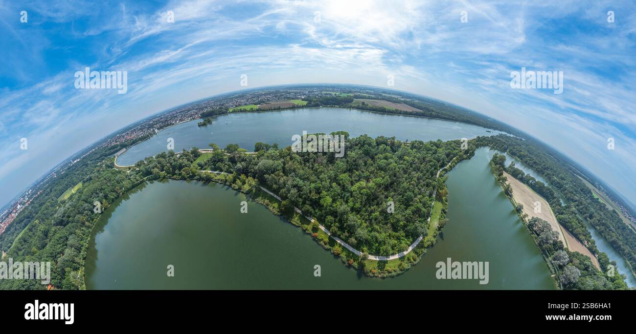The Danube floodplains around the Baggersee leisure area near ...