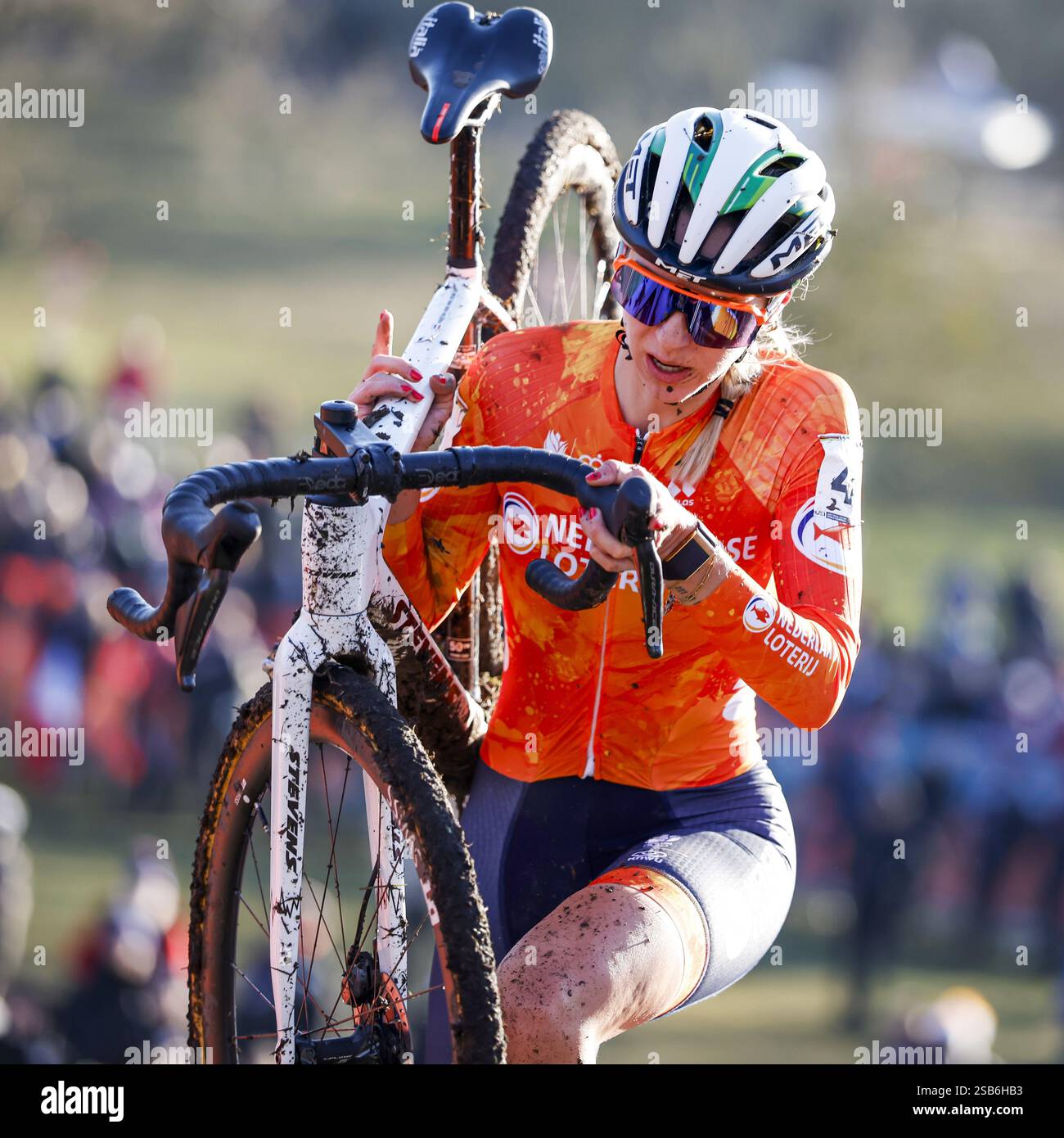 LIEVIN, FRANCE - Cyclist Inge van der Heijden (Netherlands) in action ...