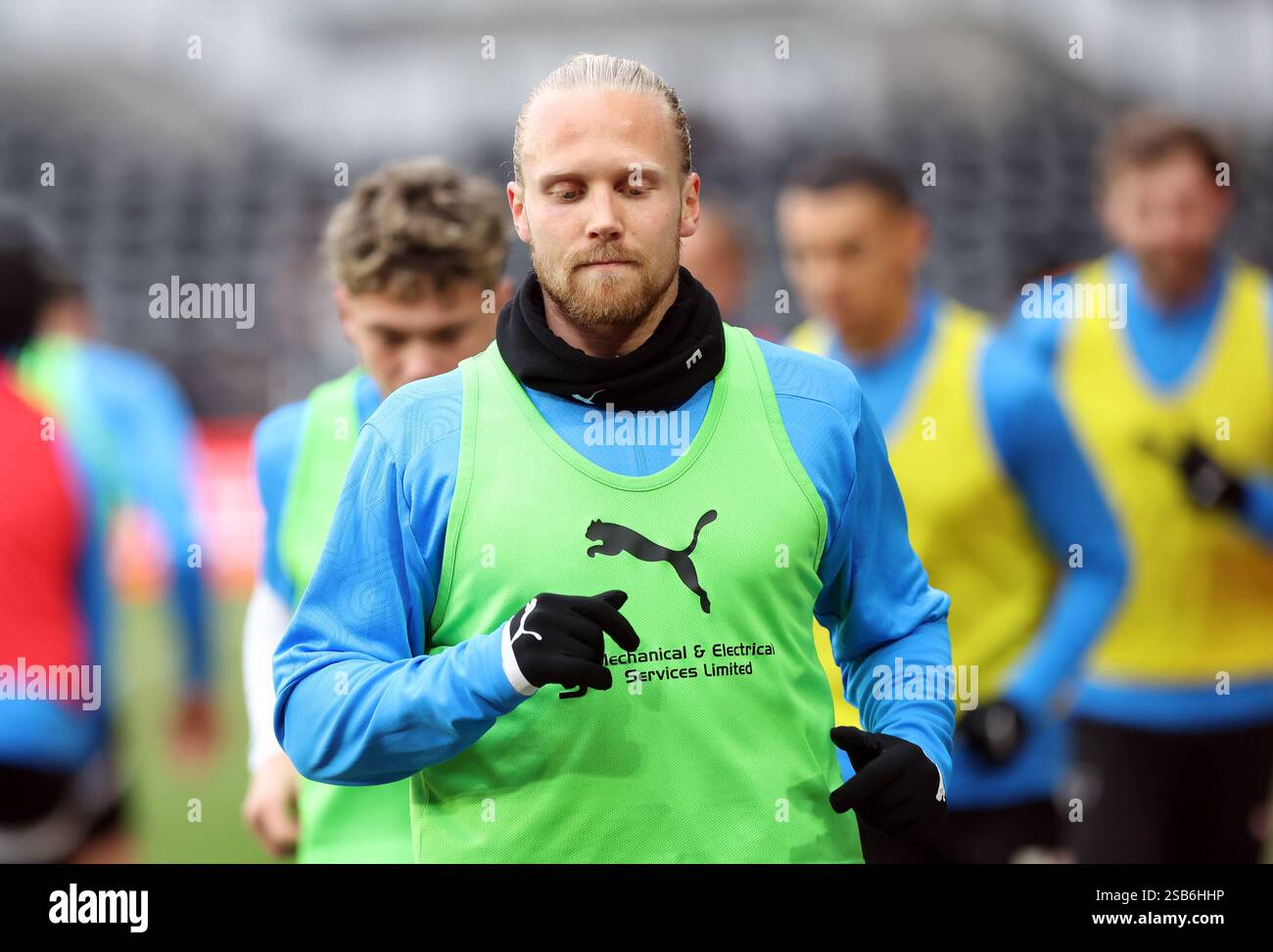 Derby County's Lars-Jorgen Salvesen warms up before the Sky Bet ...