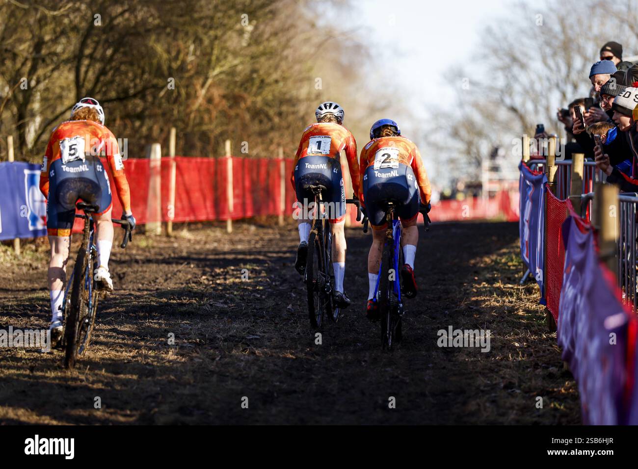 LIEVIN, FRANCE - (l-r) Cyclists Puck Pieterse (Netherlands), Fem van ...