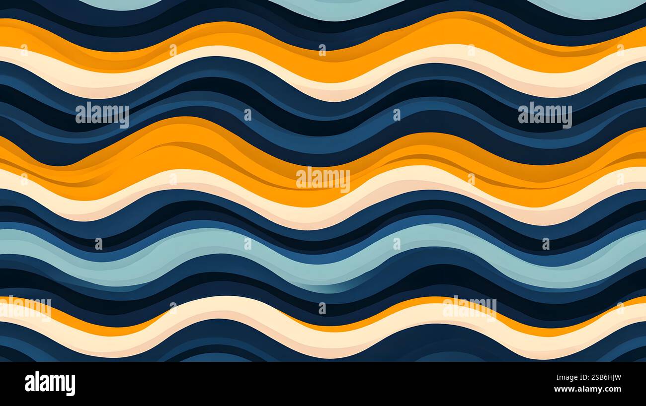 Continuous Wavy Lines In Alternating Vibrant Colors Creating A Captivating And Dynamic Yet