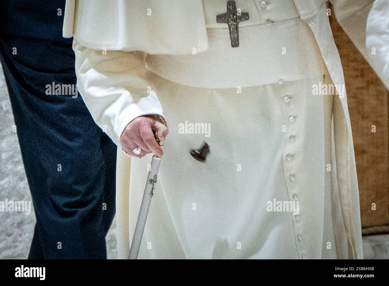 Vatican, Vatican. 01st Feb, 2025. Pope Francis's walking staff breaks ...