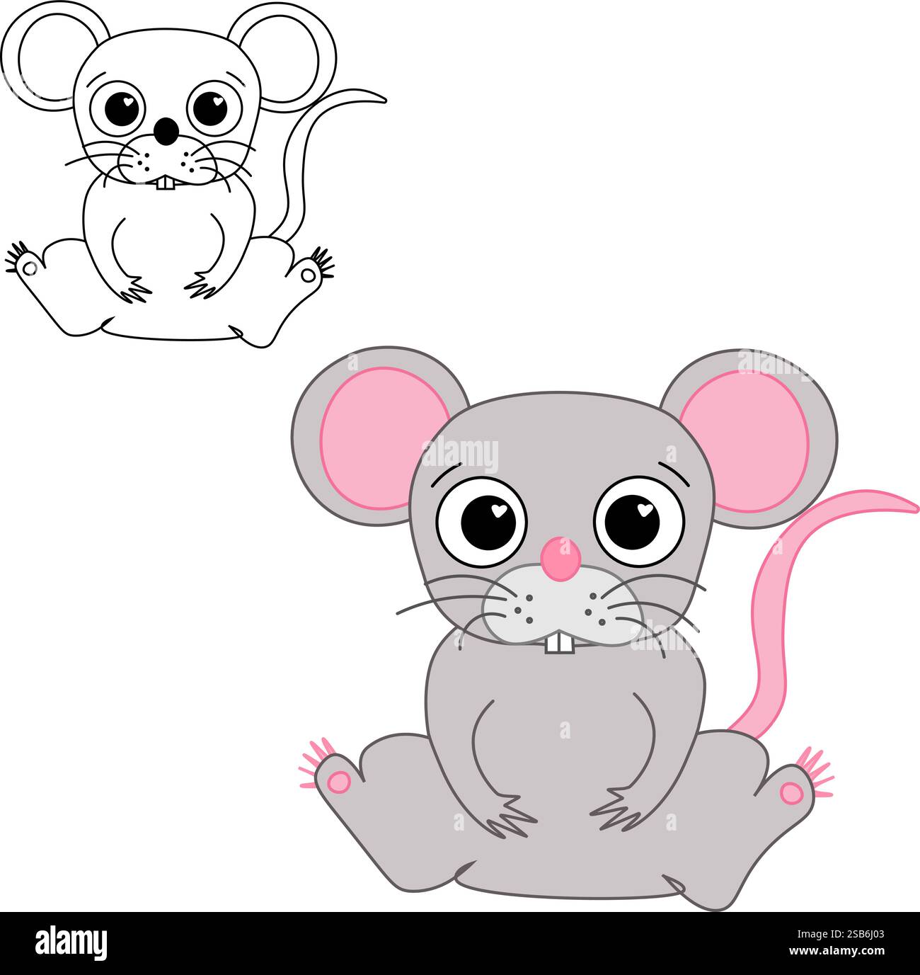 A charming cute mouse rat cartoon graphic line character. Vector art ...