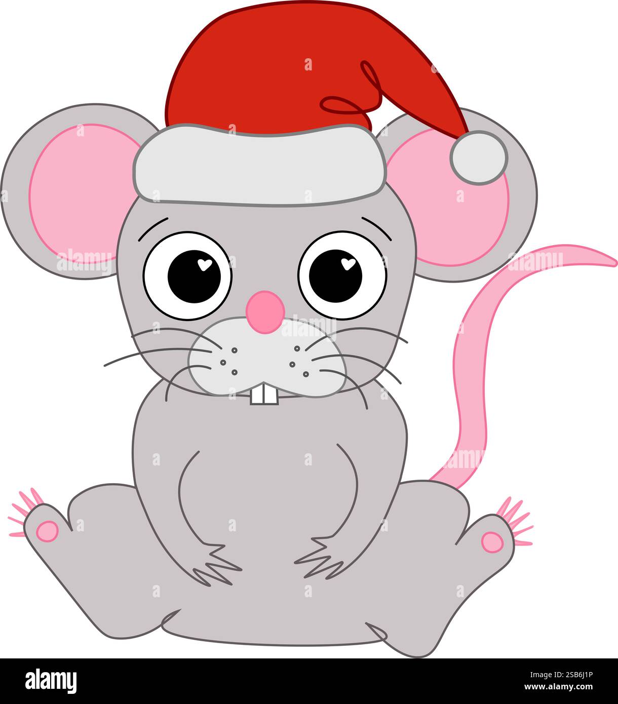 Winter card funny mouse Stock Vector Images - Alamy