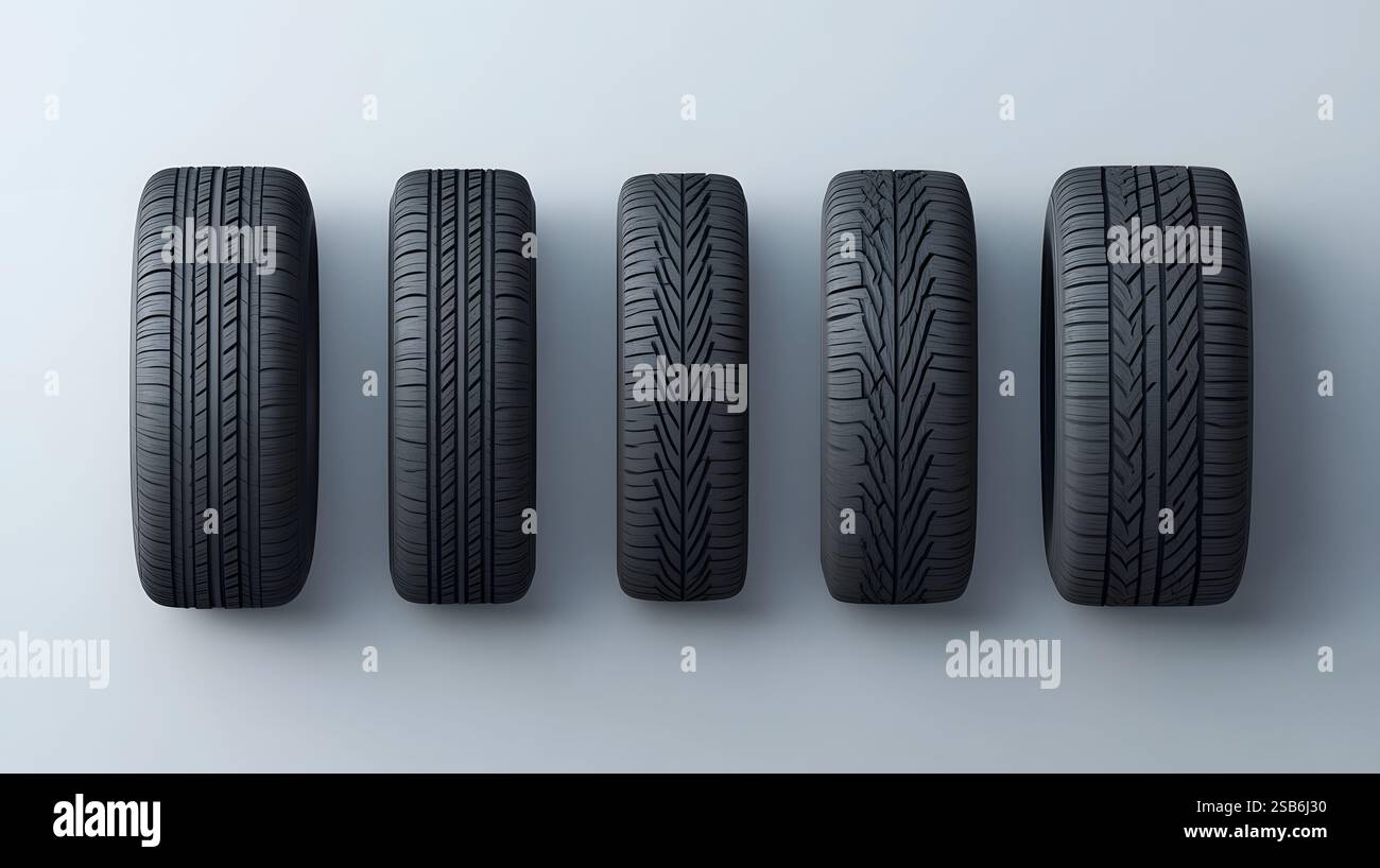 Detailed showcasing various uneven tire wear patterns and their common ...