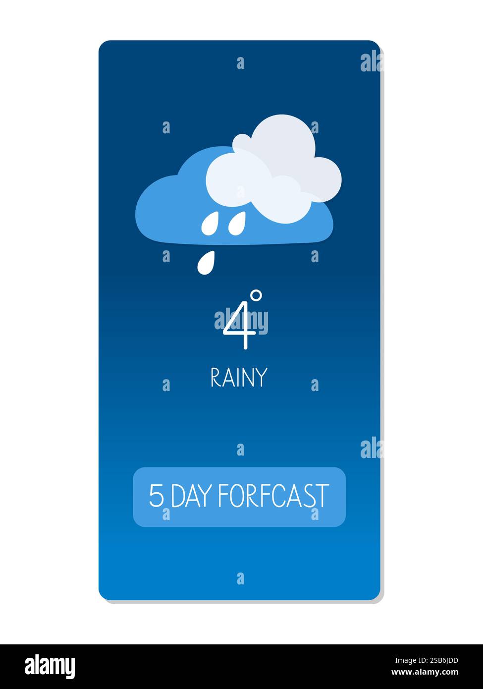 Weather display shows four degrees Celsius with rain and a five-day ...