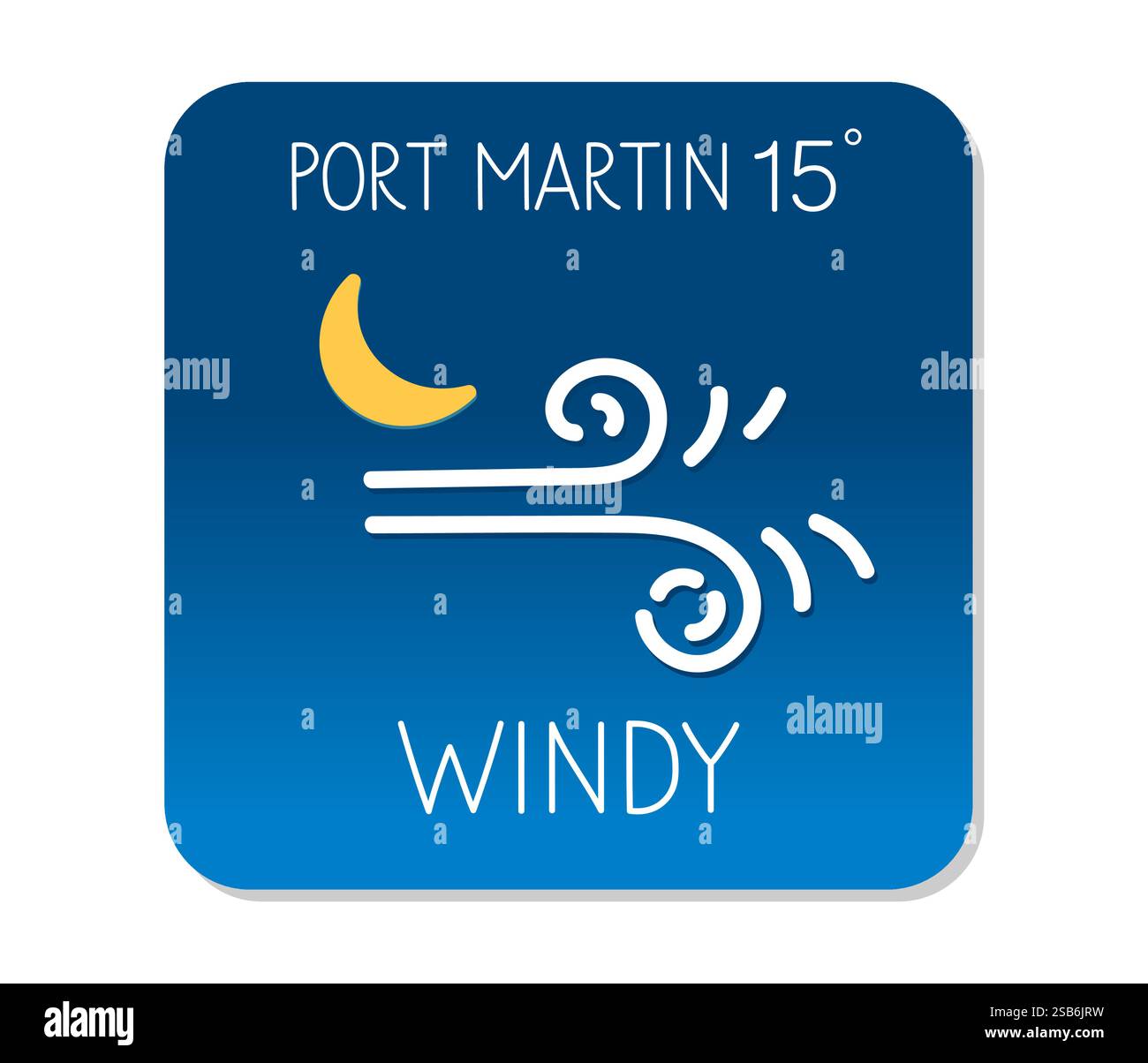 The weather shows a windy evening in Port Martin, with a temperature of ...