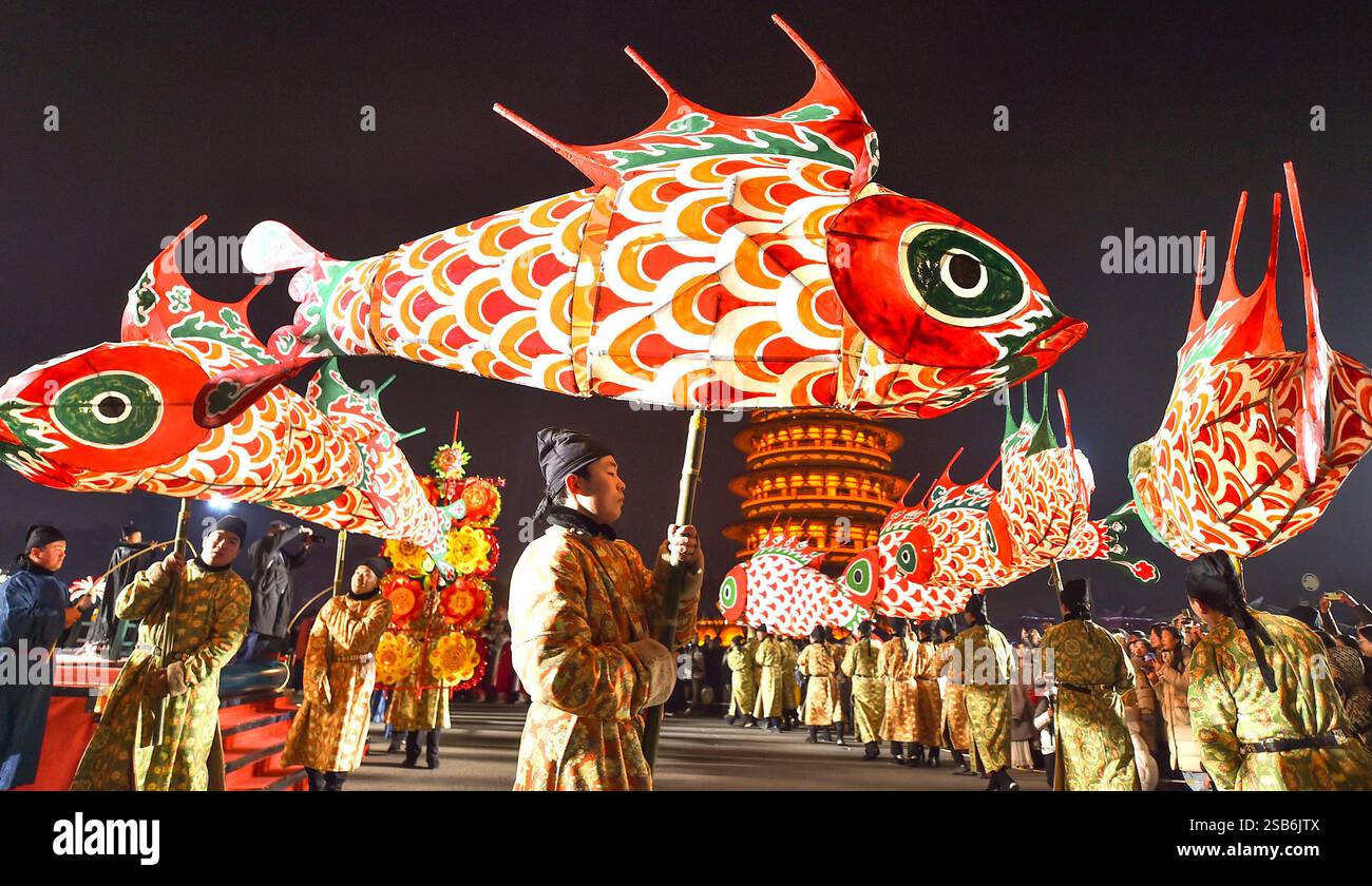 Beijing, China's Henan Province. 31st Jan, 2025. A fish lantern ...