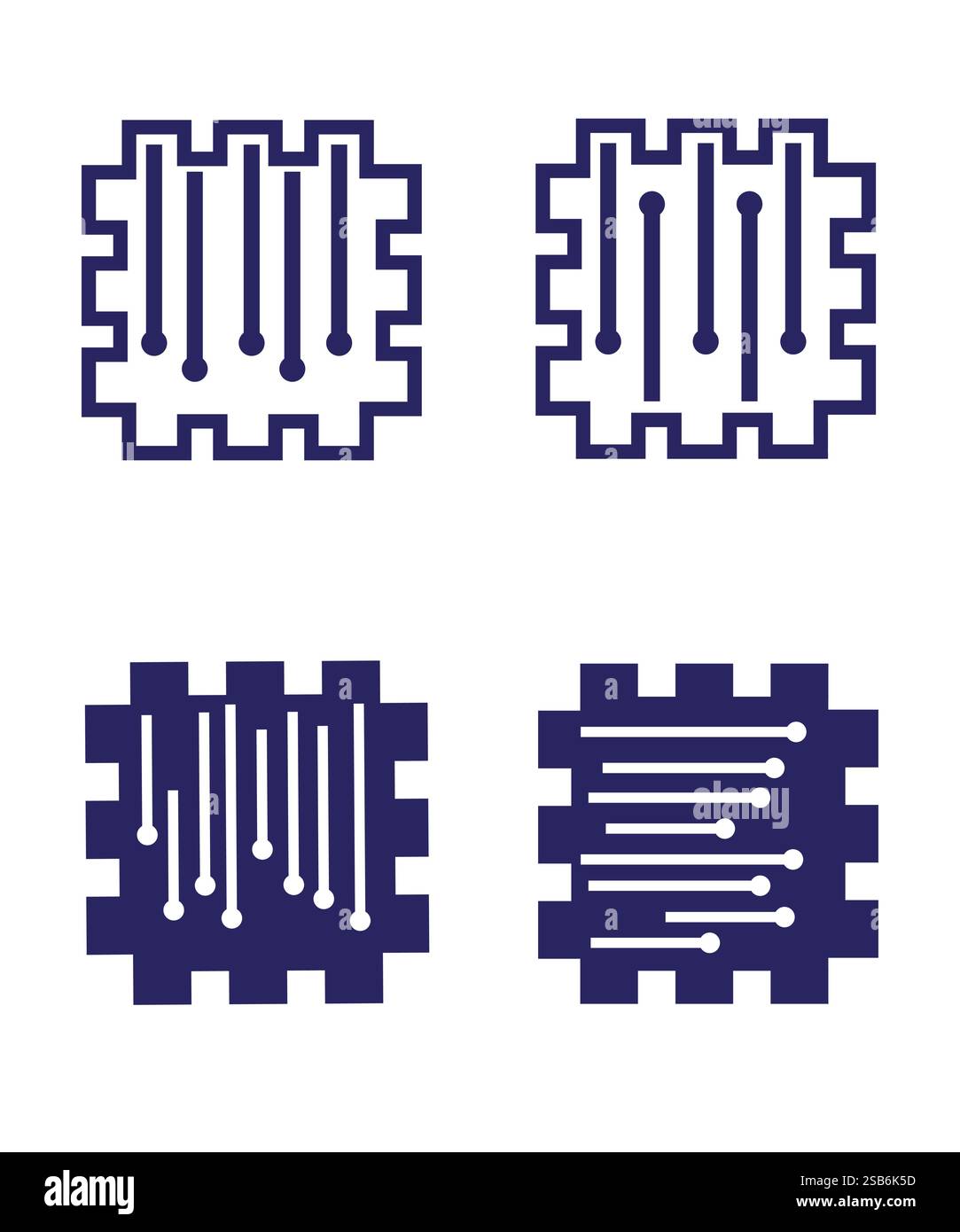 Circuit board vector of icon design set, set of circuit logo ...