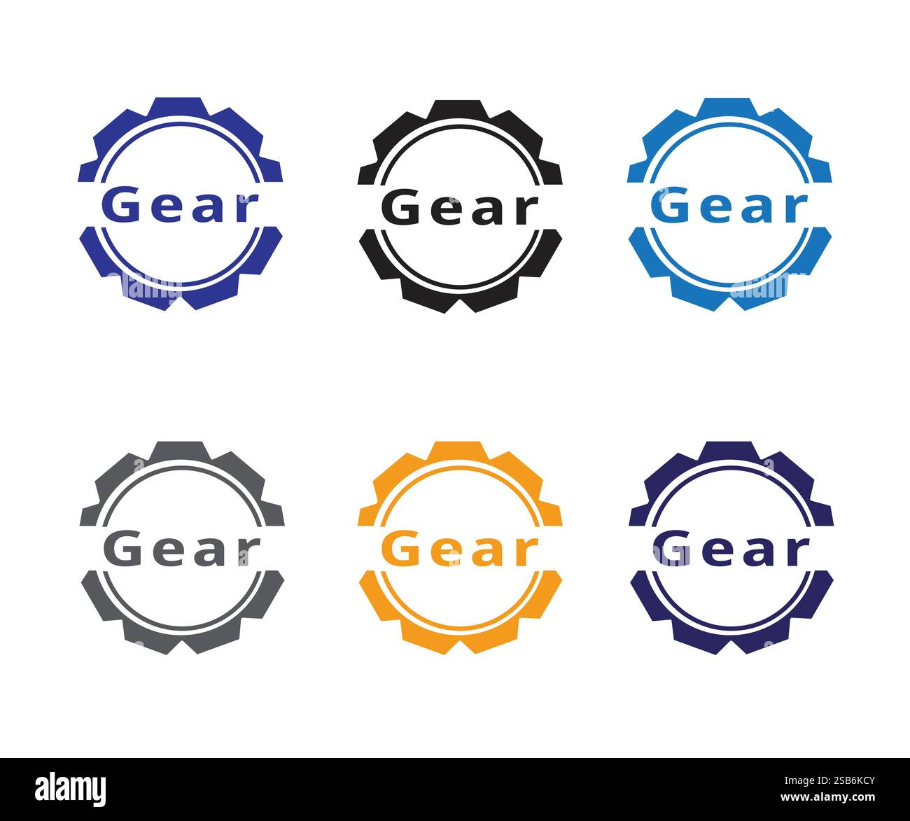 Set of gear tech logo, Creative Gear Tech Logo, vector illustration ...