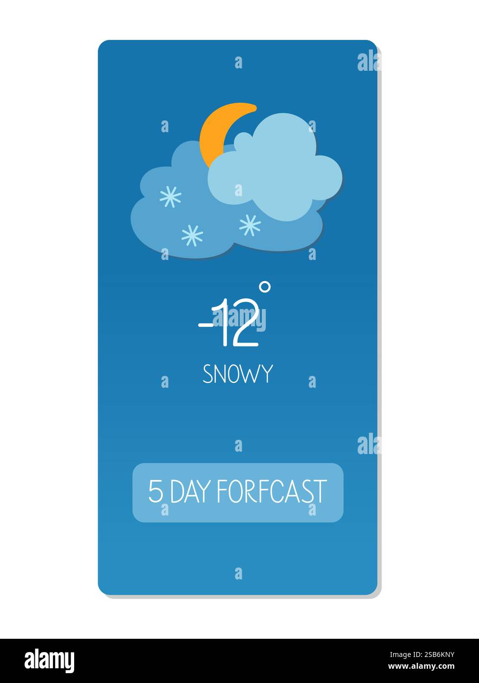 Weather forecast indicates snowy conditions with a temperature of minus ...