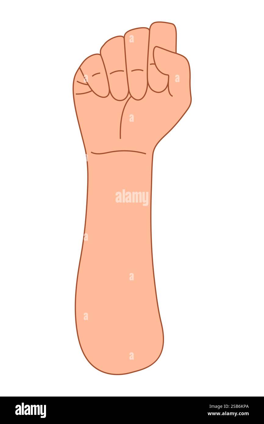 hands clenched power strength icon logo vector. Vector illustration ...