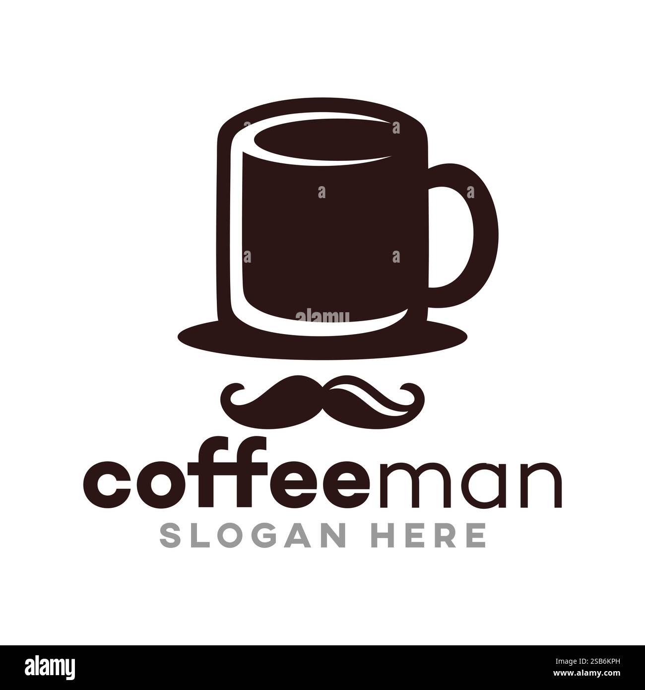 Modern man coffee lover logo. Vector illustration Stock Vector Image ...