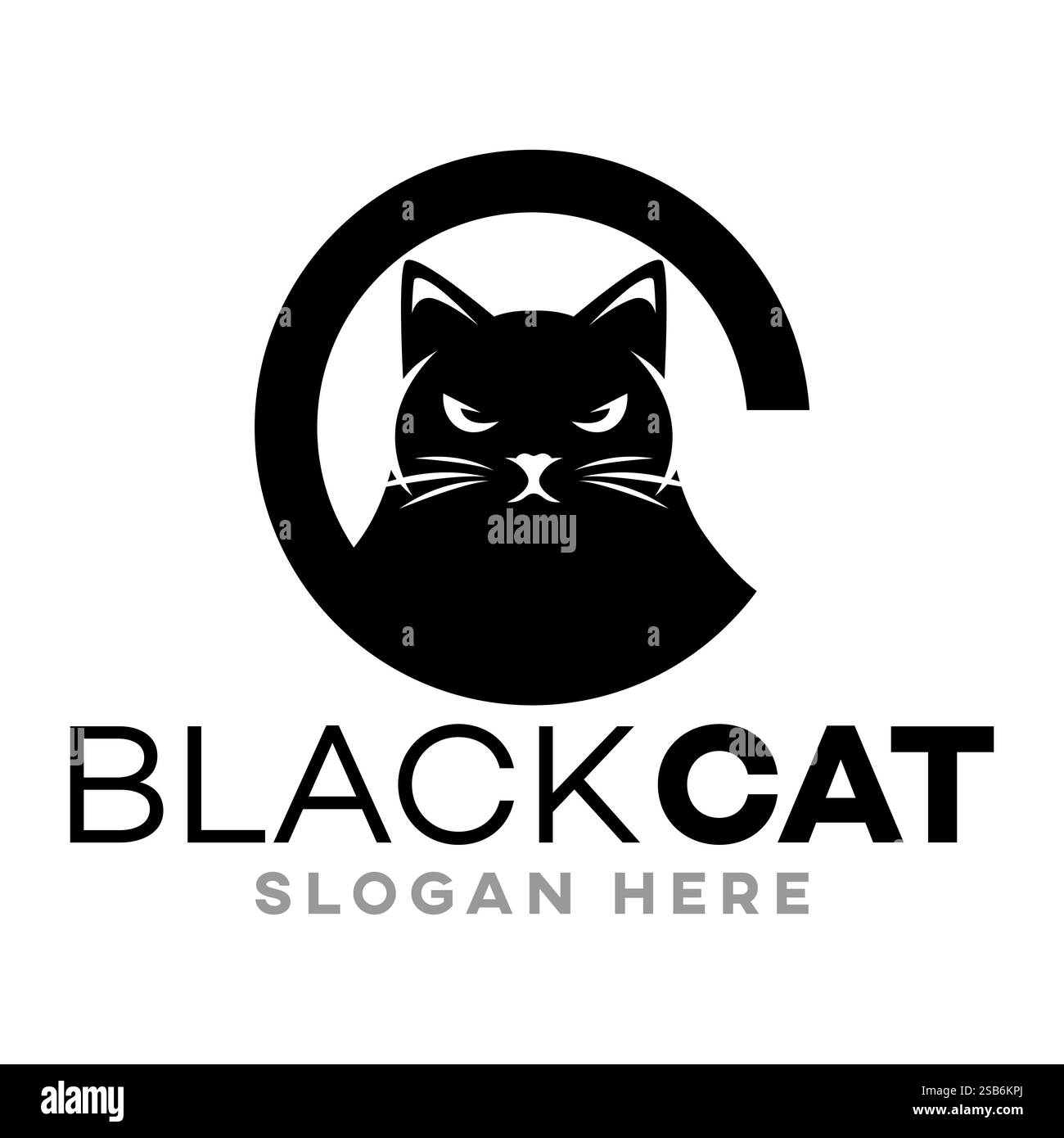 Black cat letter C logo. Vector illustration Stock Vector Image & Art ...