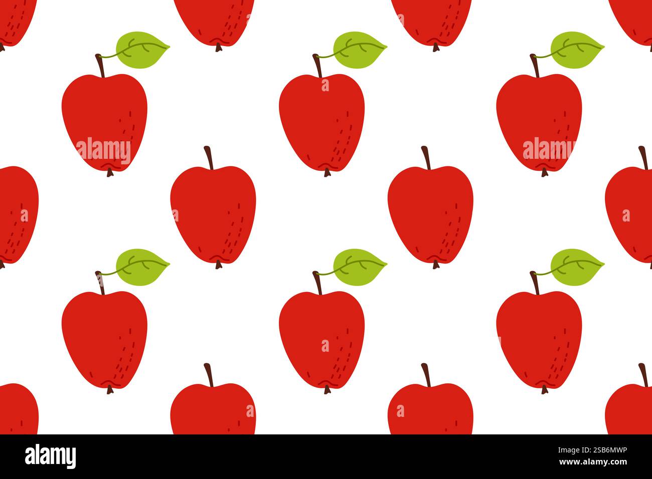 Colorful red apples adorned with green leaves are arranged in a ...
