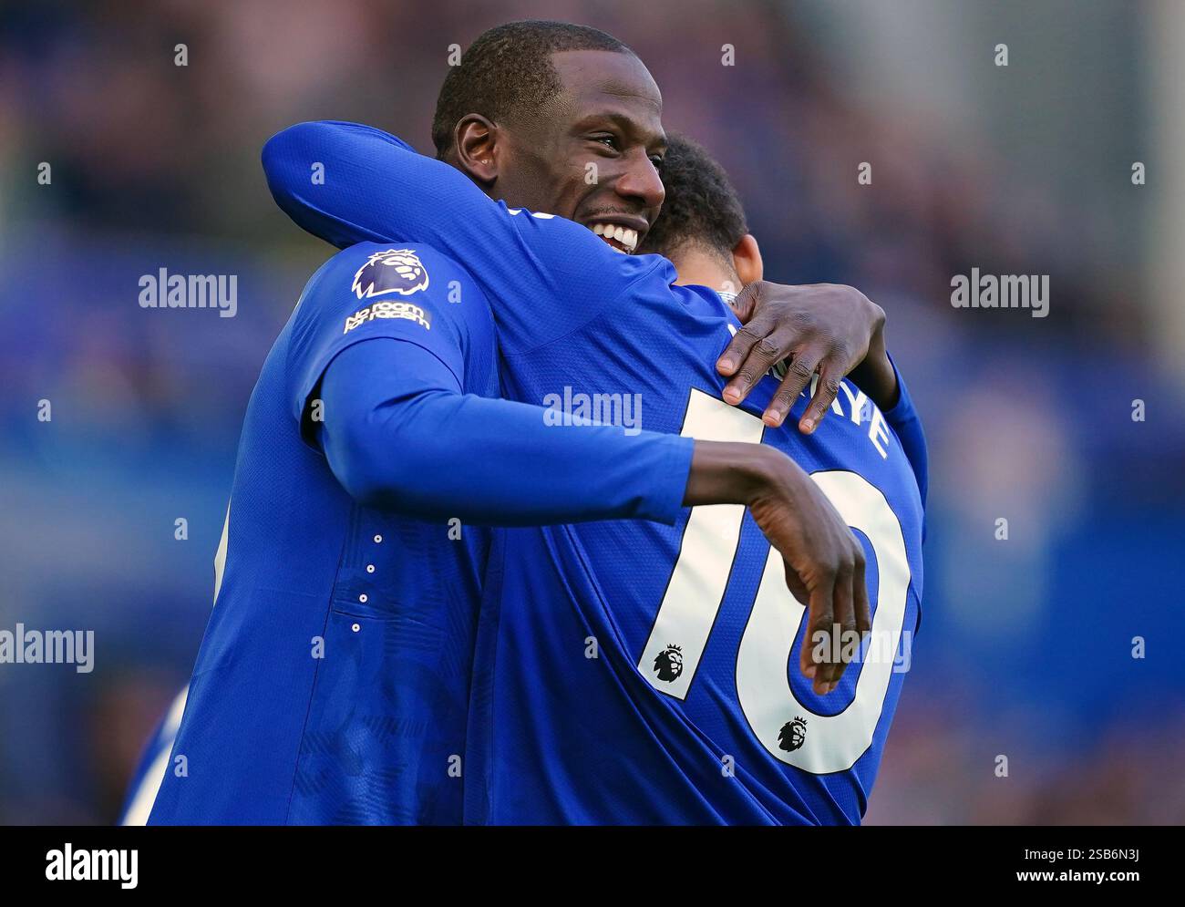 Everton's Abdoulaye Doucoure celebrates scoring the opening goal during ...