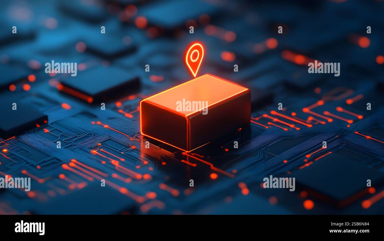 Streamlined Logistics Interface with Glowing Icons for Optimal Package ...