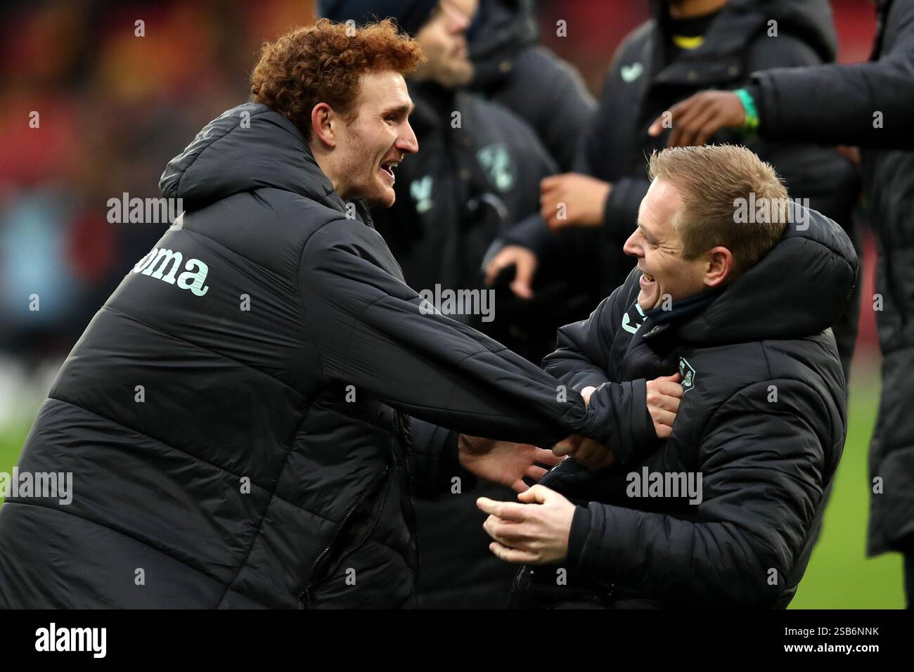 Norwich City's Josh Sargent and Norwich City manager Johannes Hoff ...