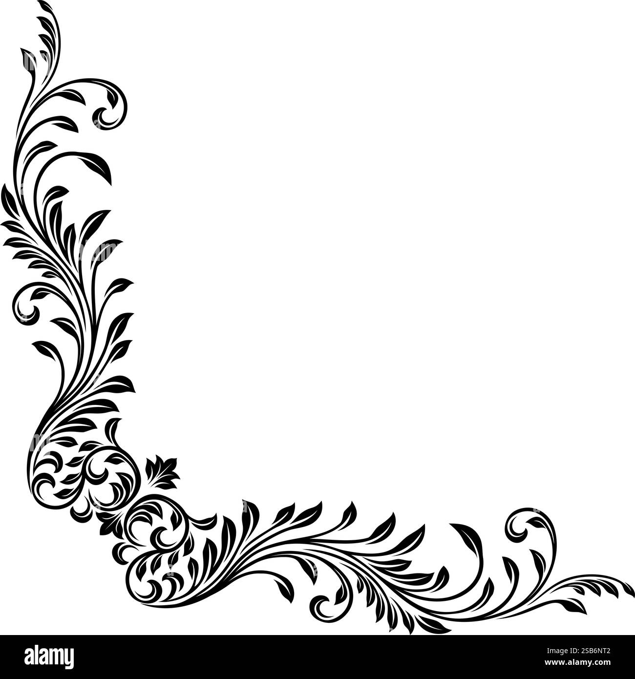 Filigree Crest Corner Motif Floral Pattern Frame Stock Vector Image ...