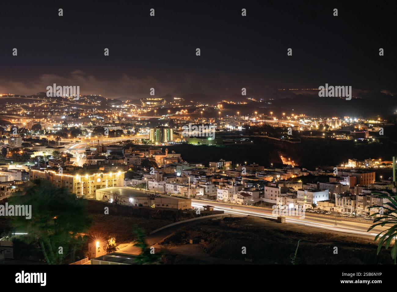Abha City at Night A Stunning Skyline of Lights Stock Photo - Alamy