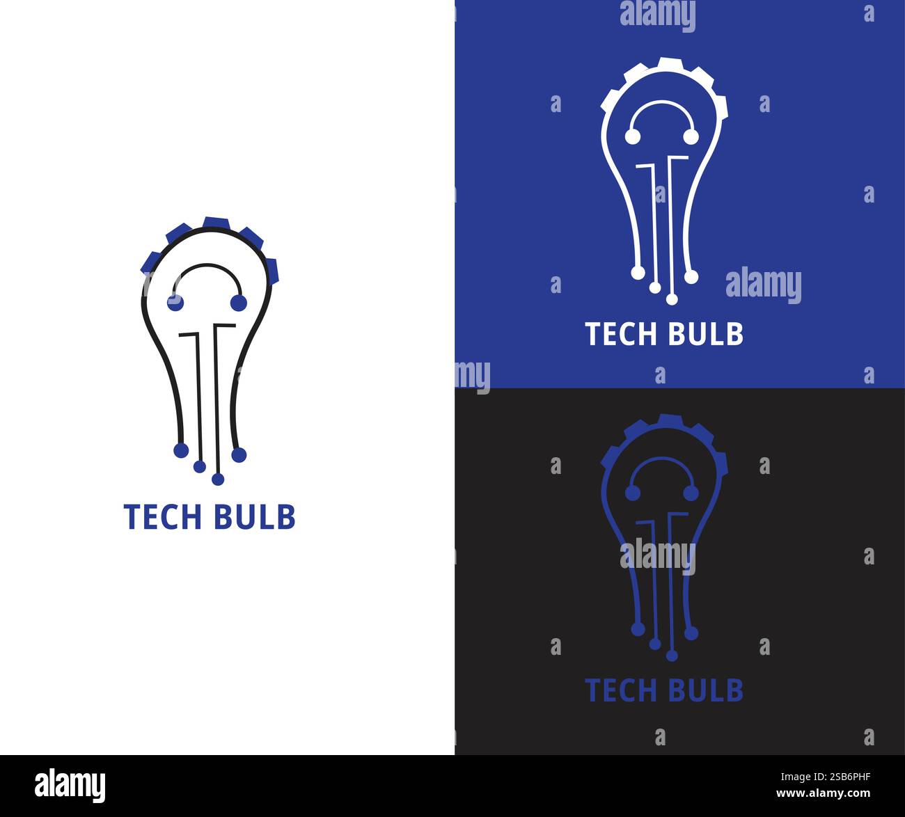 brain tech logo design icon vector, bulb tech logo, vector illustration ...