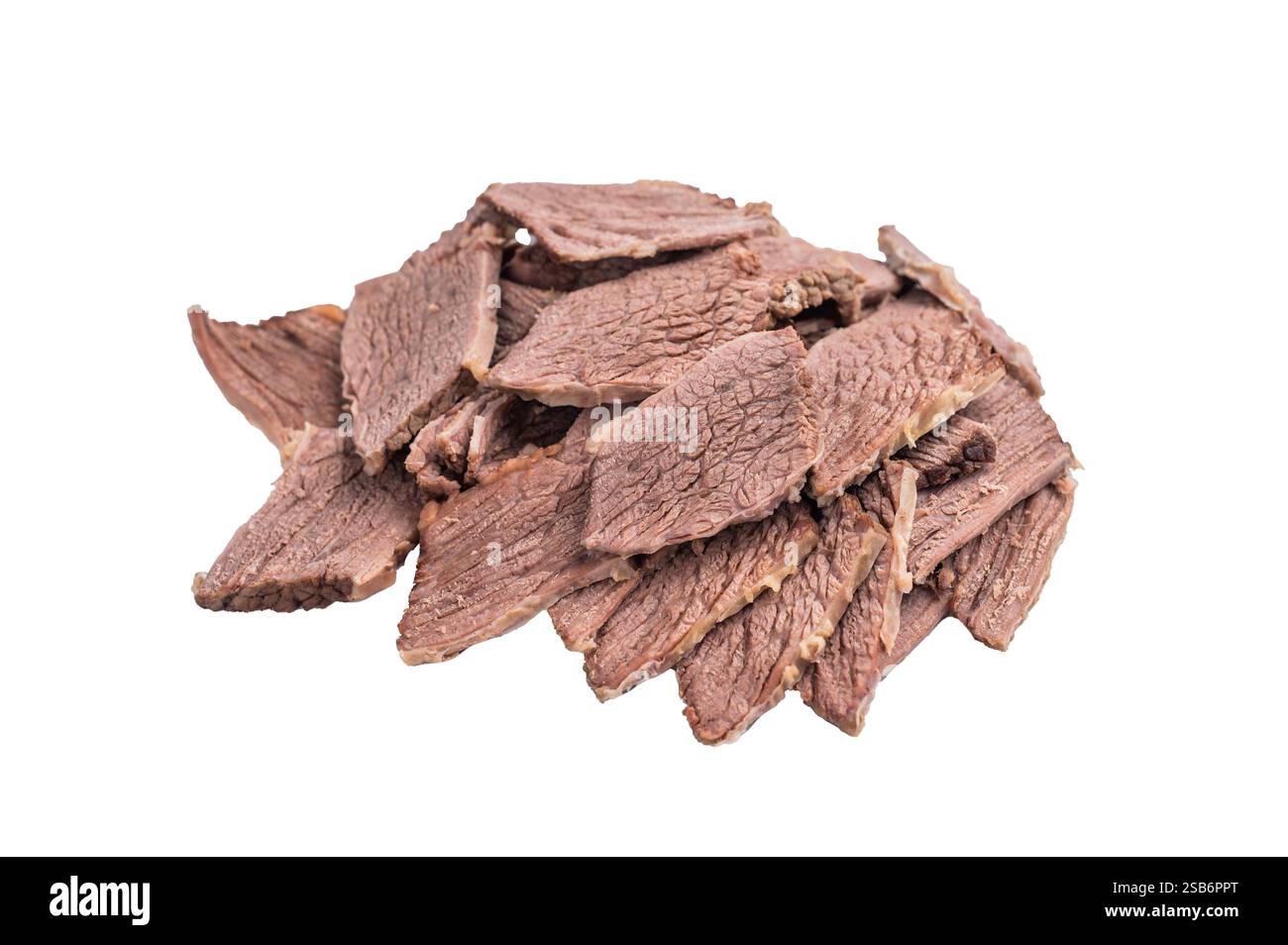 Corned Boiled and sliced beef meat isolated on white background Stock ...