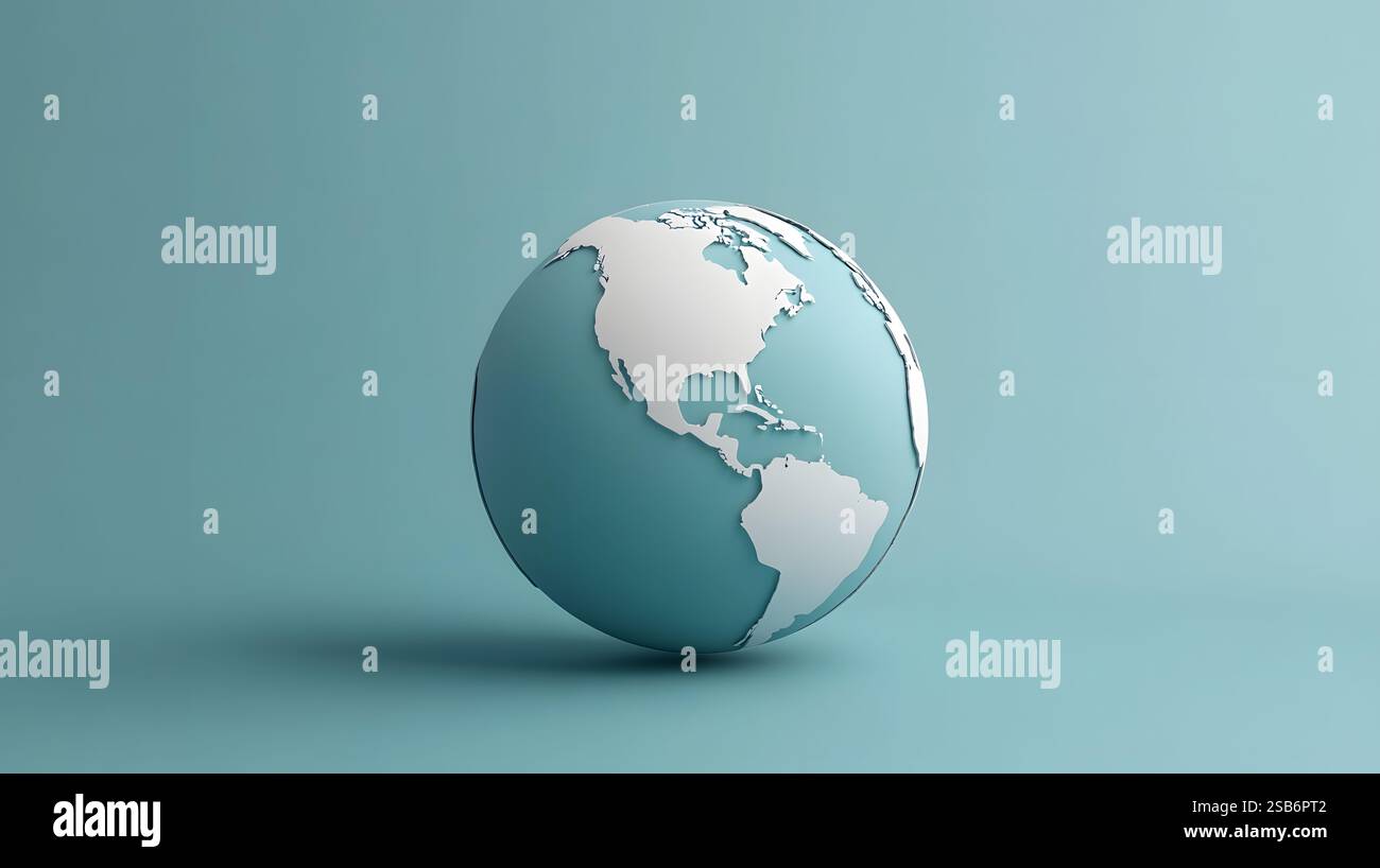 Minimal and Segmented 3D Globe Representing Global Shipping Zones and ...