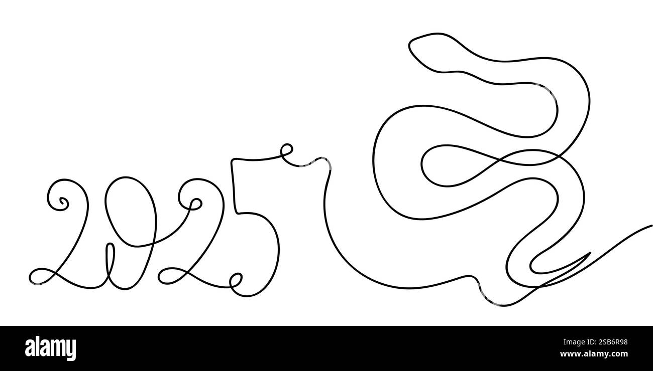 A unique design showcases the number 2025 intertwined with a flowing ...