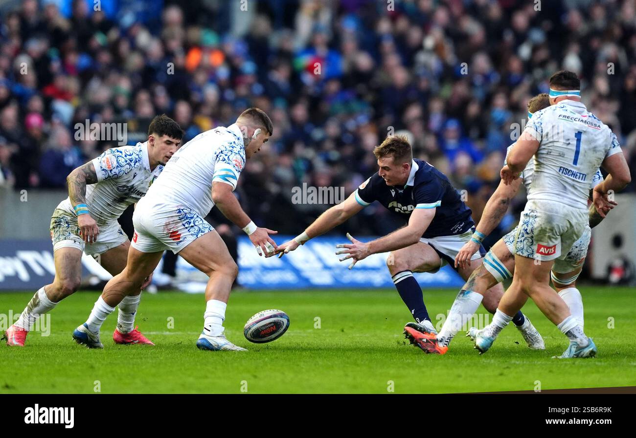 Scotland's Stafford McDowall after dropping the ball during the ...