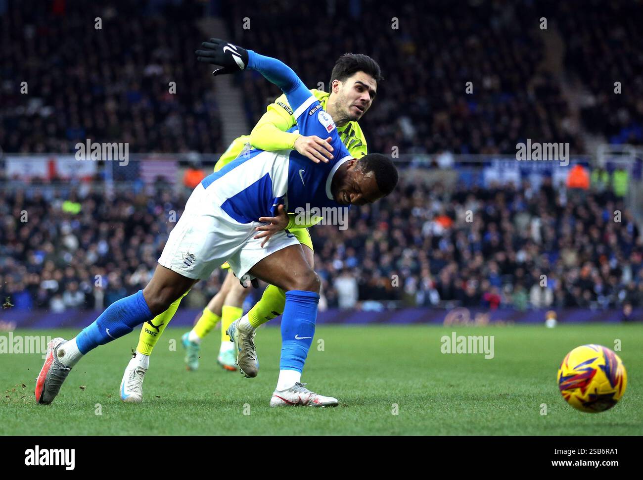 Birmingham City's Ethan Laird and Rotherham United's Reece James battle ...