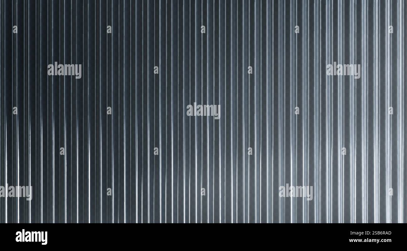Ribbed glass surface with vertical metallic stripe pattern. Regular ...