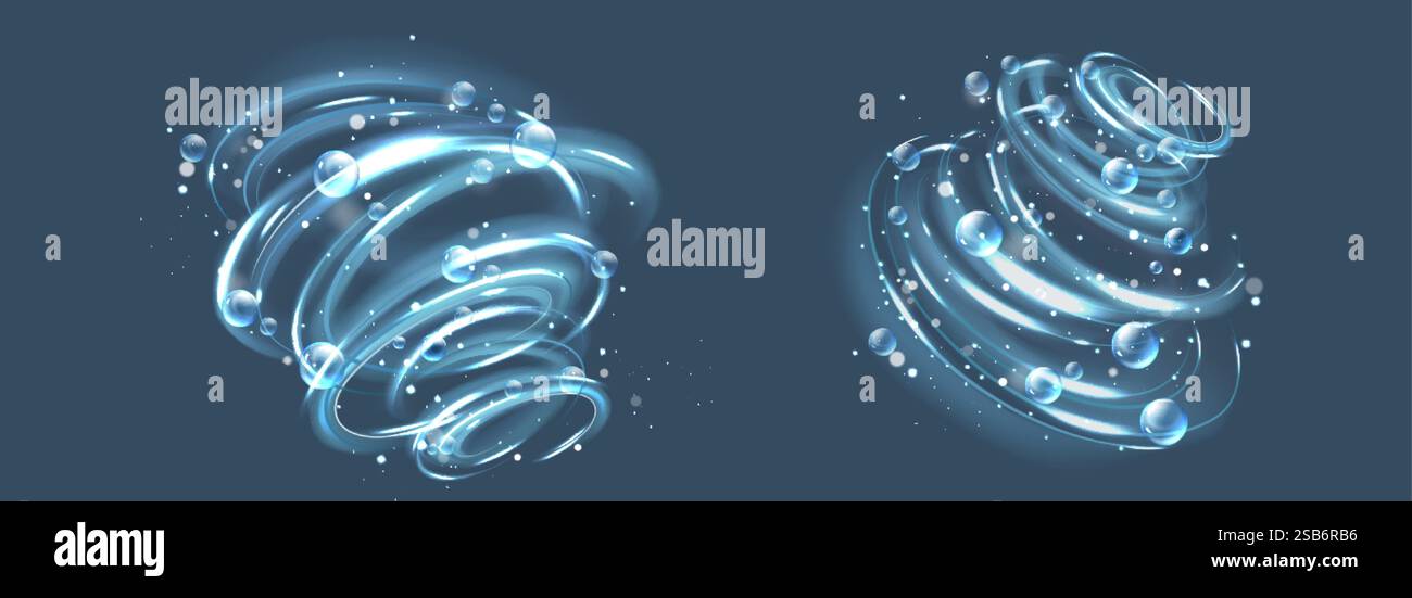 Bubble swirl effect with spiral luminous trails - glowing vortex ...