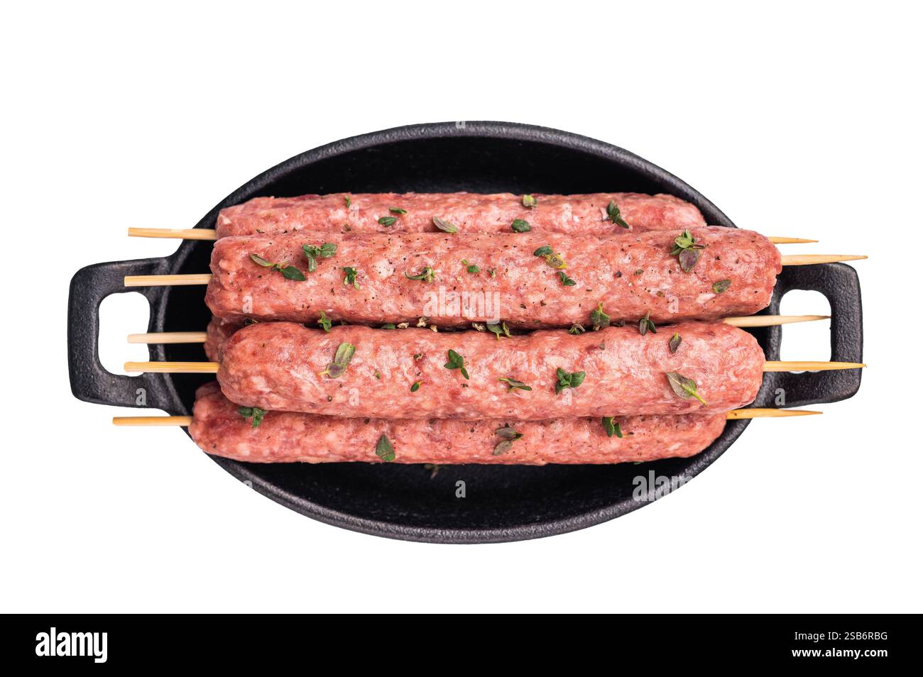 Raw shish kebab, arabic kofta kofte kebab from mince lamb and beef meat ...