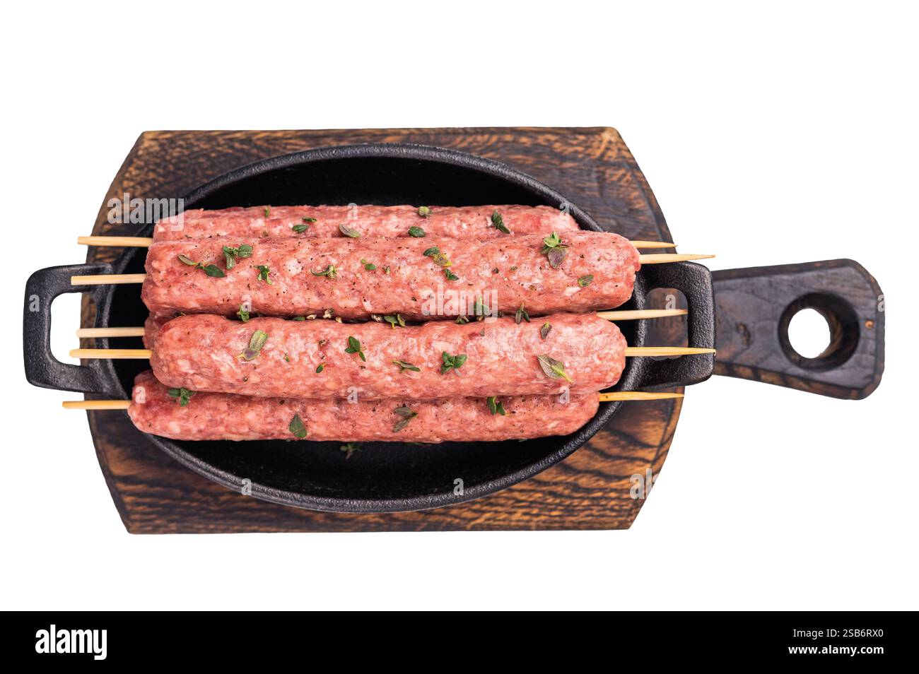 Raw Cevapcici skewers, Cevapi sausages from mince beef and pork meat ...