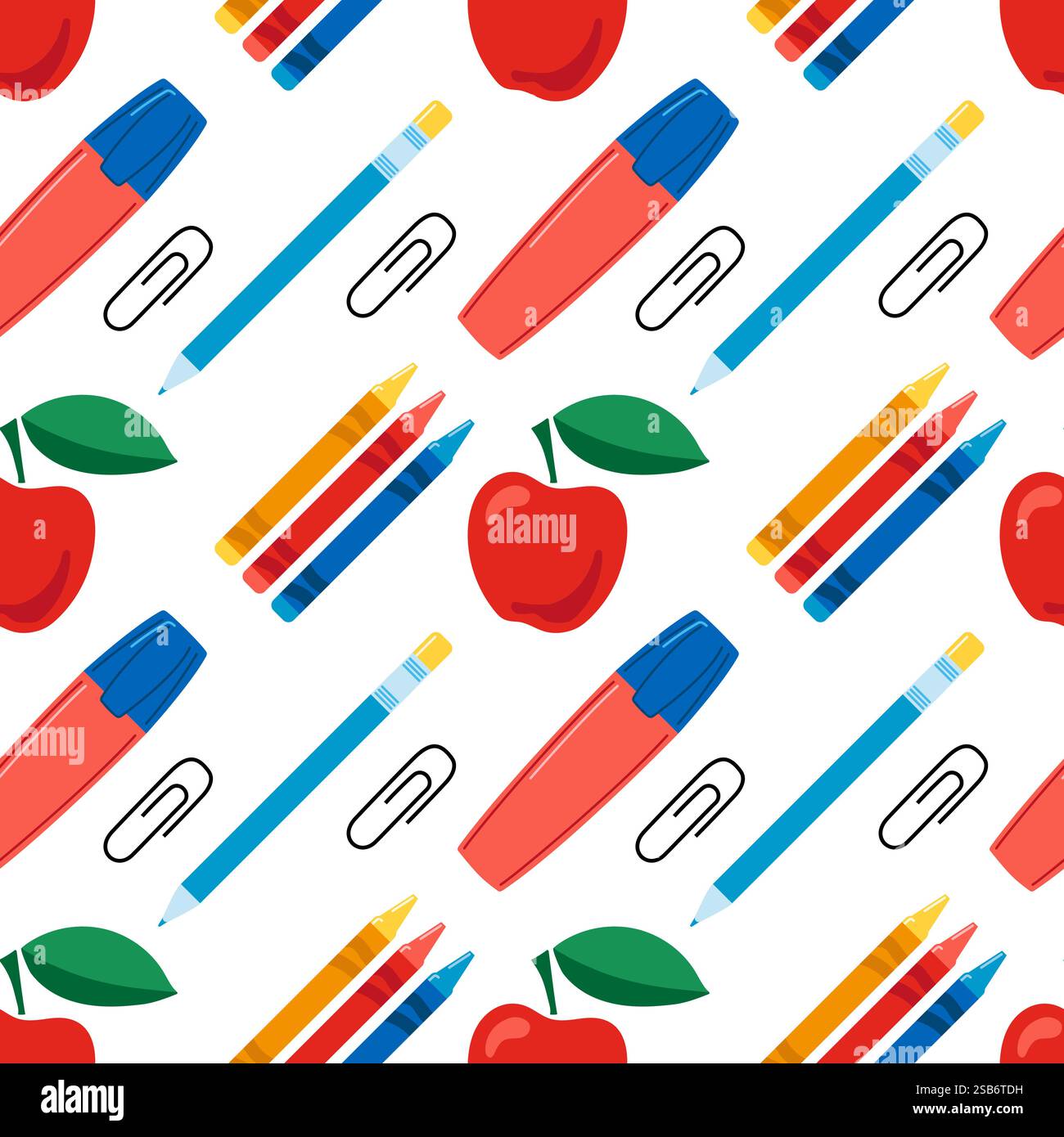Seamless vector pattern with school theme elements. Book pencil pen, rulers. . Vector ...