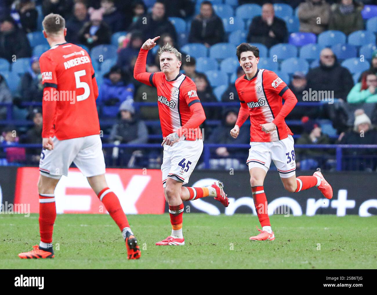 Alfie Doughty of Luton Town celebrates goal after making it 1-0 during ...