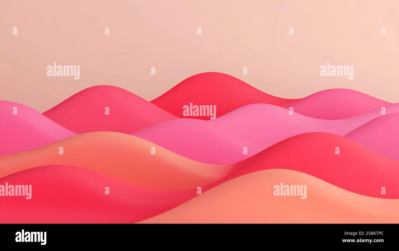 Vibrant Layered 3D Hills with Soft Curves - Abstract Geometric ...