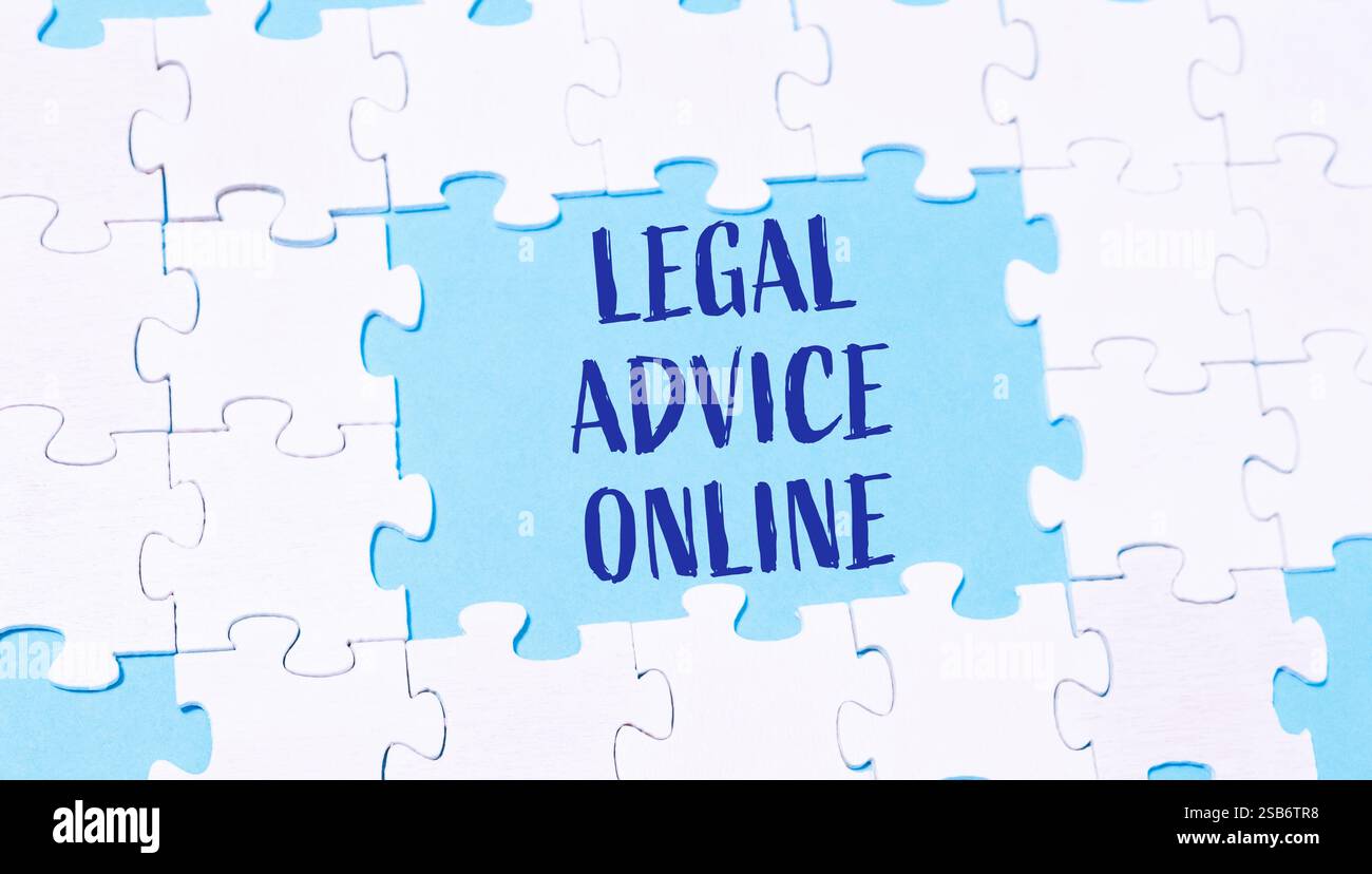 Jigsaw puzzle with the words Legal Advice Online written in the middle ...