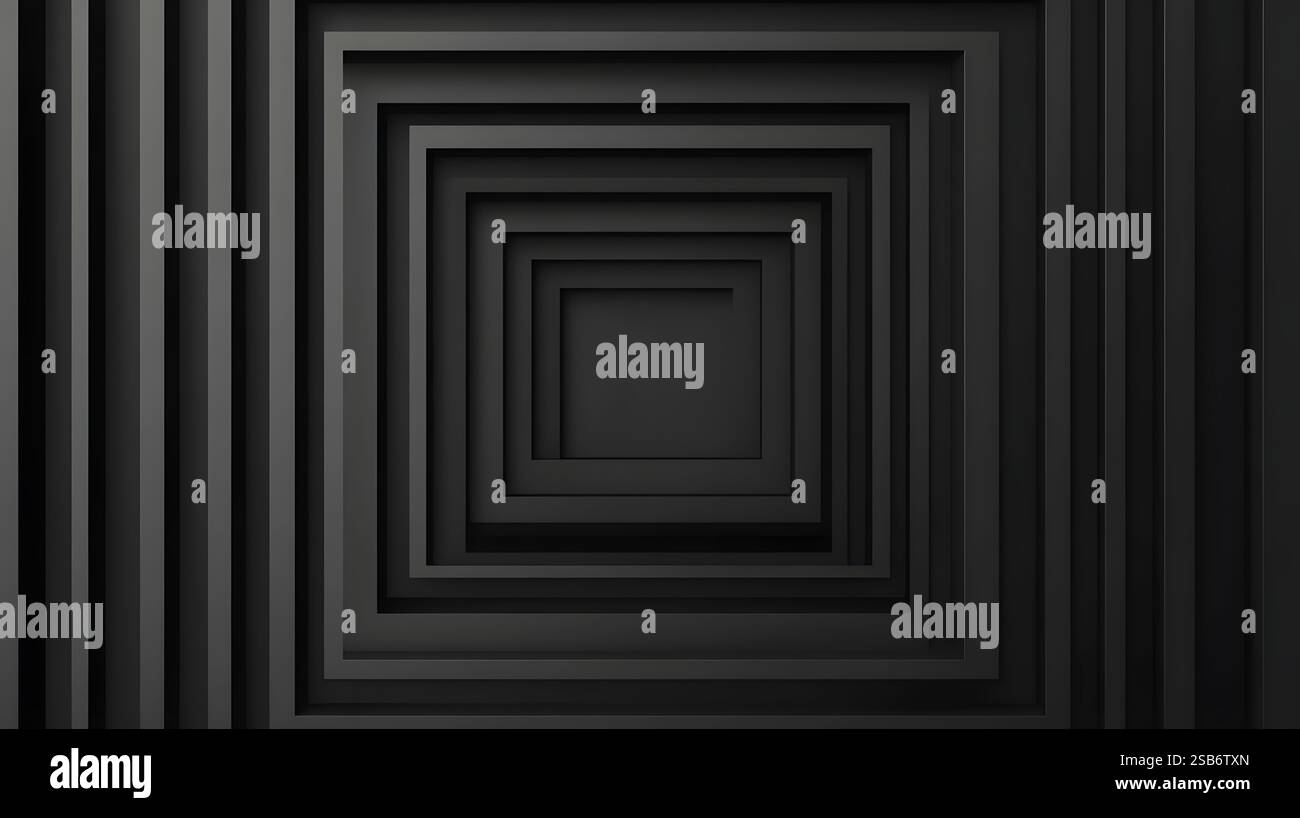 Mesmerizing Monochrome Geometric Concentric Square Pattern with Subtle ...