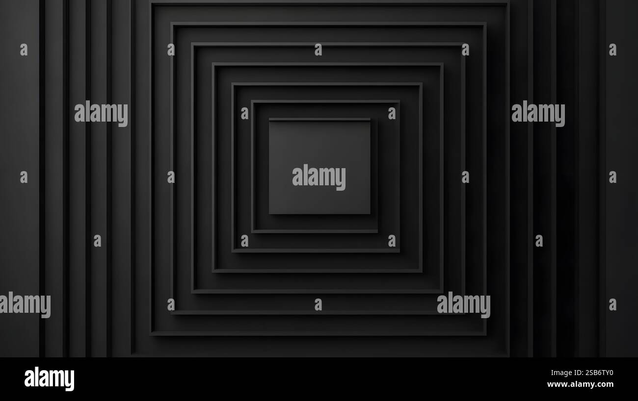 Minimalist monochrome digital art composition featuring a geometric ...